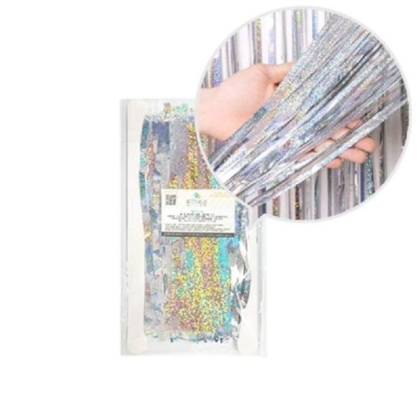 hplusmall 홀로그램파티커튼(폭1m/2m)-실버 - 핫트랙스