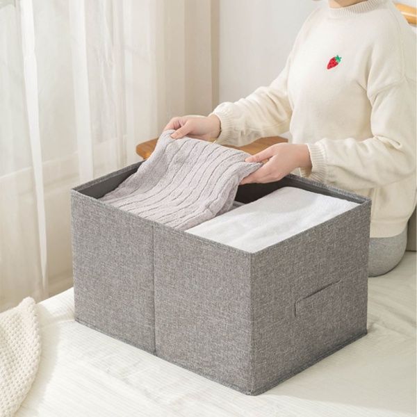 hplusmall 패브릭 옷 장난감 정리함 수납함 접이식 리빙박스[WBE - 핫트랙스