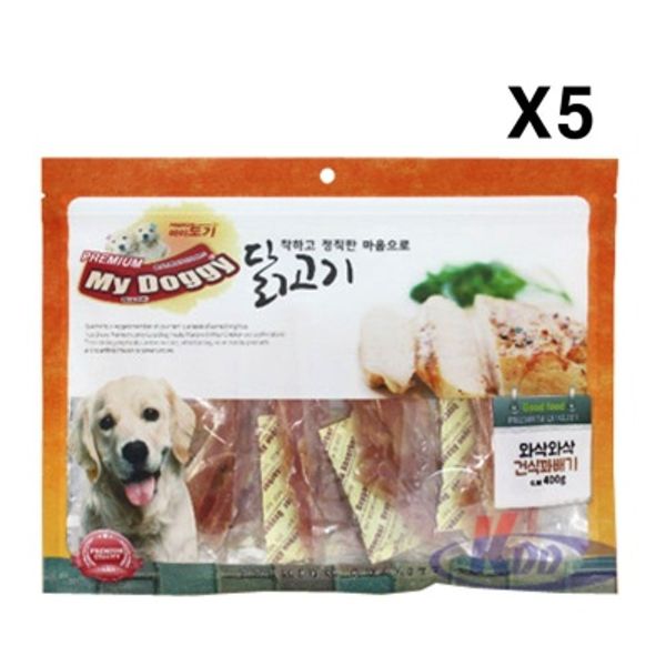 hplusmall 착한마이도기 400g 치킨 건식꽈배기 X5개 강아지육포 - 핫트랙스