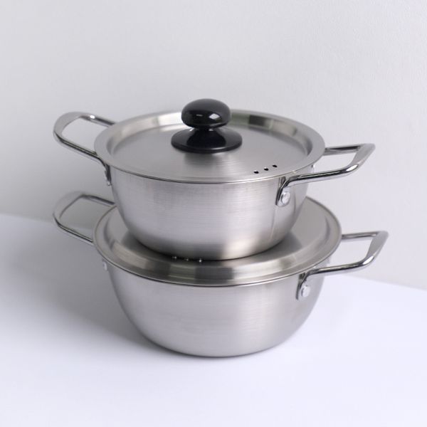 kitchen malling 마틴 실버 스테인레스 IH 양손 라면 냄비 3size 택1 - 핫트랙스