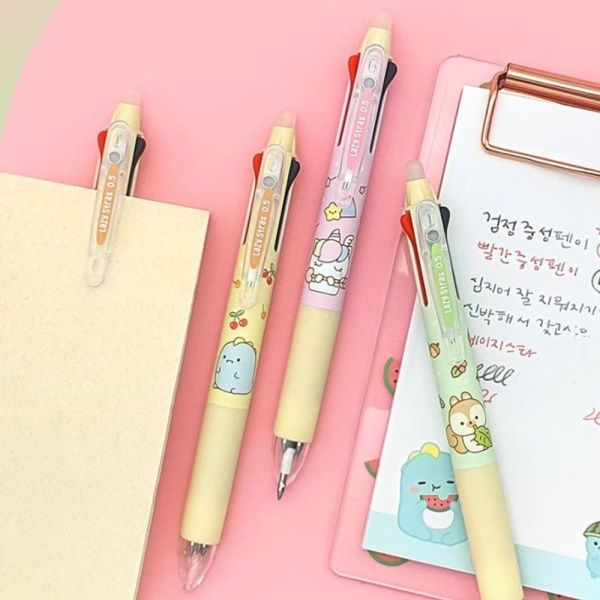 hplusmall 2색 멀티 중성펜 지워지는 볼펜 잉크펜 필기도구[WB88 - 핫트랙스