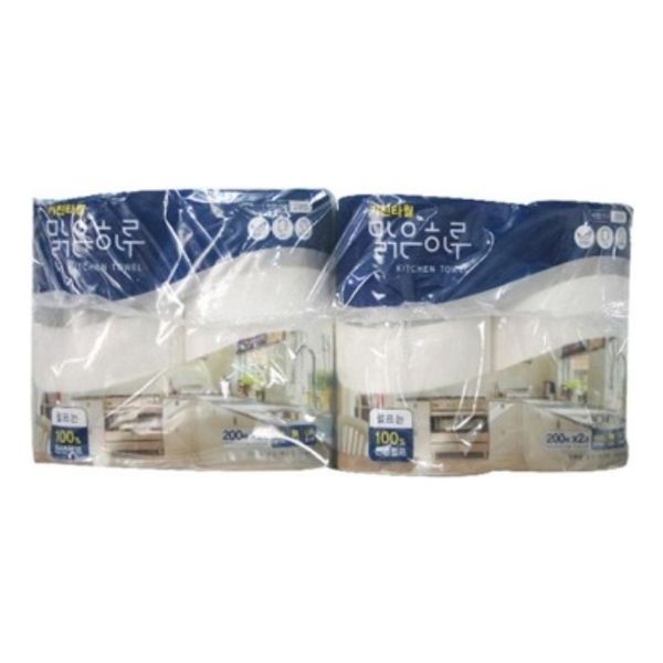 hplusmall 맑은하루 키친타올(200매x2롤)x8개(1박스) - 핫트랙스