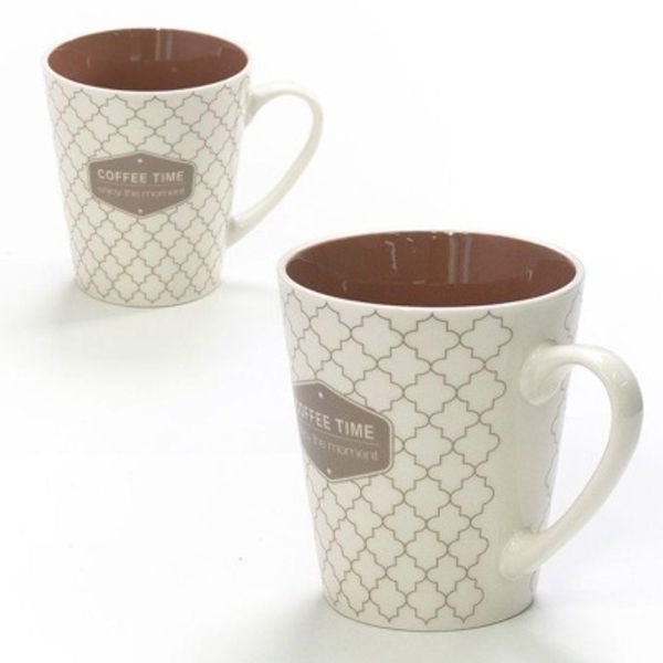 hplusmall 러브앤 모던 머그컵 340ml 1p 벌크 브라운 머그잔 - 핫트랙스