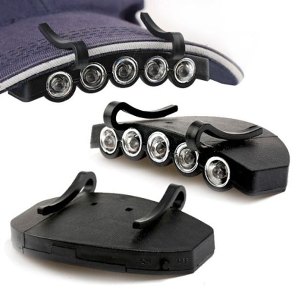 hplusmall 5구 캡 헤드 라이트 낚시 모자후레쉬 작업등 RD-10303 - 핫트랙스