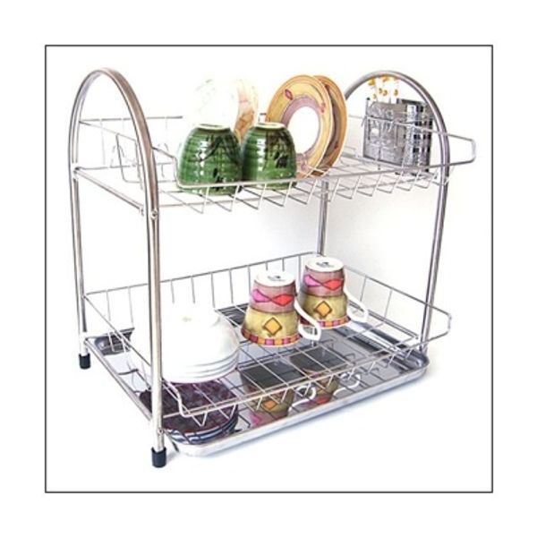 hplusmall 식기건조대 2단 SS 스텐 스테인 레스 미니 가정용 씽 - 핫트랙스