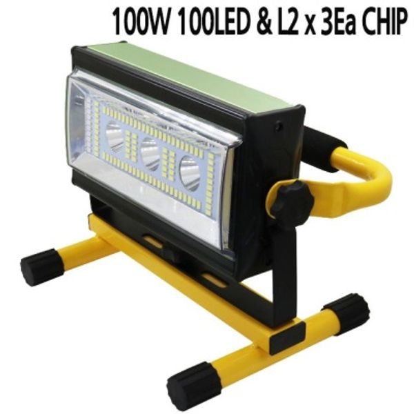 hplusmall 100W L2x3Ea 충전식 투광기 작업등100 LED 랜턴 - 핫트랙스