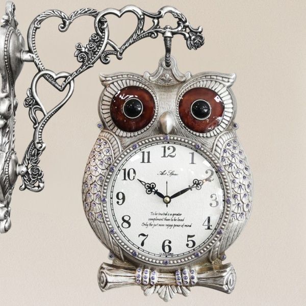 hplusmall 라움데코 호노스 부엉이 양면 벽시계 - 핫트랙스