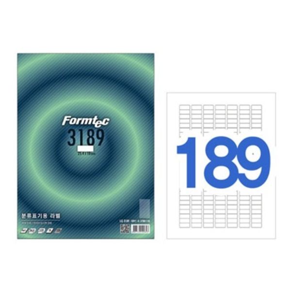 hplusmall 폼텍 바코드라벨지 LQ3189 189칸 20매x2개 - 핫트랙스