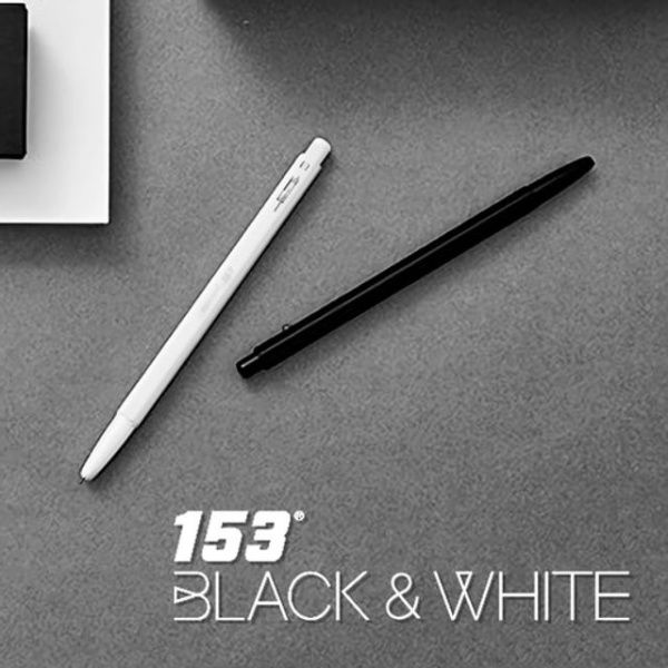 hplusmall 모나미 153 블랙 화이트 메탈 볼펜 O[W648F85] - 핫트랙스