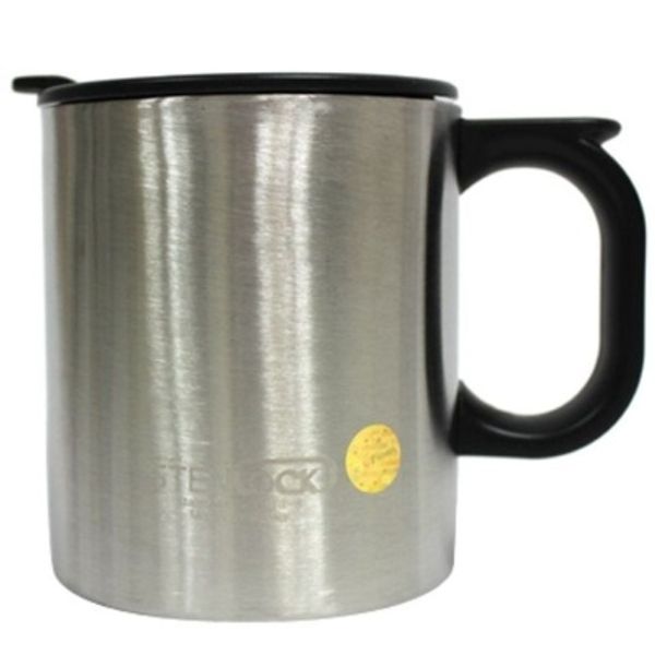 hplusmall 머그컵 머그잔 물잔 물컵 뚜껑컵 이중컵 스텐 370ML - 핫트랙스