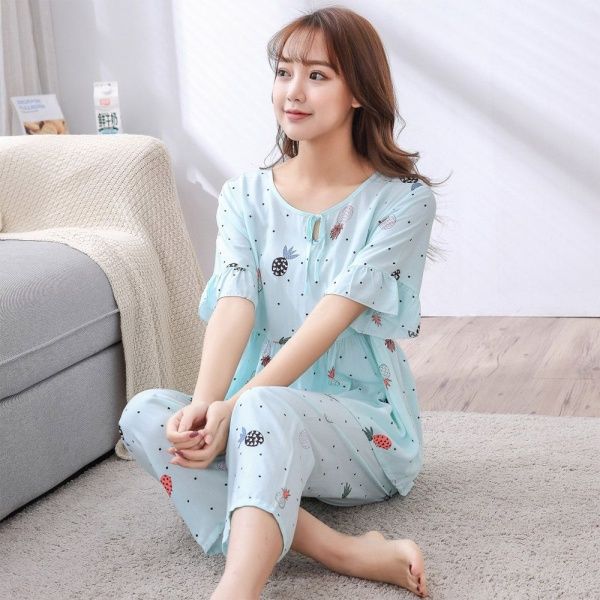 hplusmall 파인애플 반팔잠옷세트 SD-210554[WA40614] - 핫트랙스