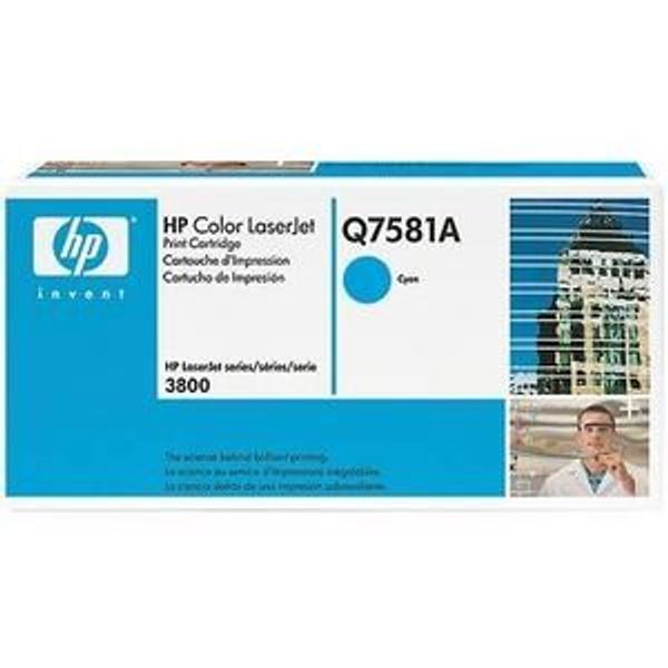HP HP토너 Q7581A / Cyan / ColorLaserJet 3800,CP3505 / 6,000 P - 핫트랙스