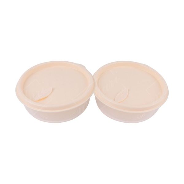 hplusmall 실리만 냉동용기 크림베이지 원형 370ml 2p 밥 전자렌 - 핫트랙스