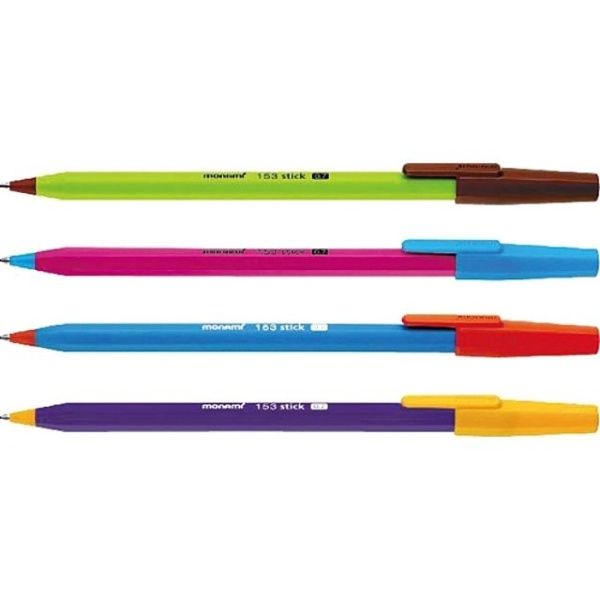 hplusmall 153 스틱 비비드 볼펜(흑/분홍/0.7/12자루(W0A4246) - 핫트랙스