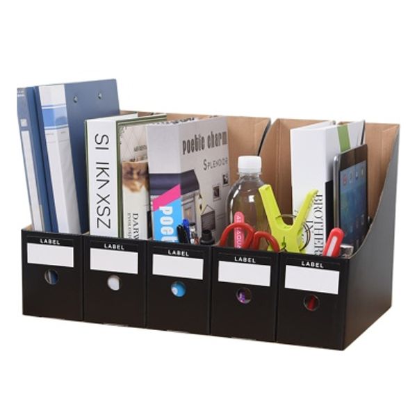 shoppingplan DIY 페이퍼 파일박스 5p세트(블랙) - 핫트랙스