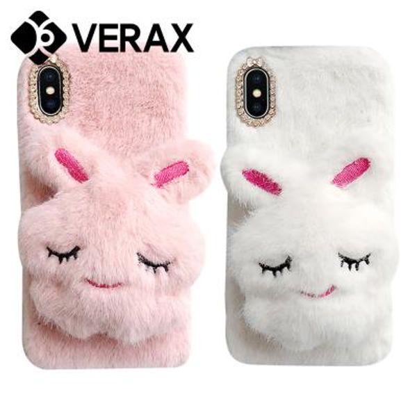 VERAX P363 아이폰XR 보송보송 토끼 퍼 커퍼 젤리 케이스 - 핫트랙스