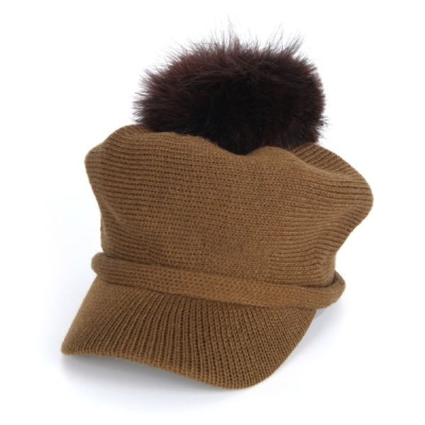 DICUBO [디꾸보]방한 니트 말림 캡 털 방울 모자 AH145 - 핫트랙스