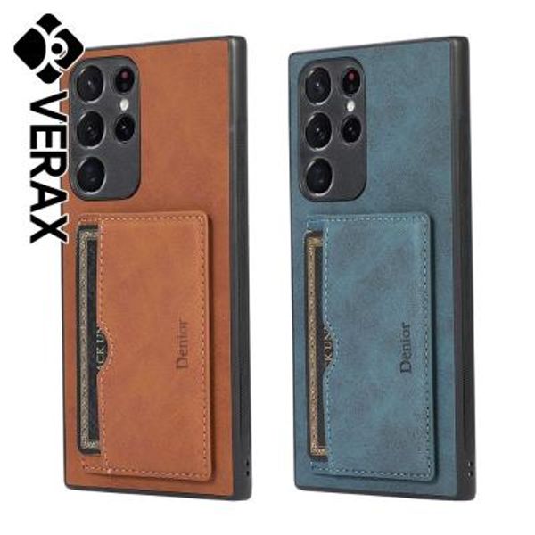 VERAX 갤럭시S21 포켓 스탠드 카드수납 가죽 케이스 P605 - 핫트랙스