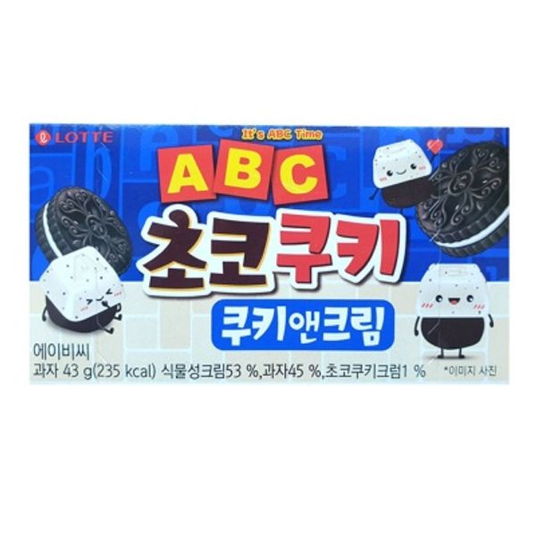 hplusmall 롯데 ABC 초코쿠키 쿠키앤크림 43g x 4개 - 핫트랙스