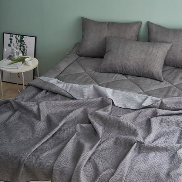 hplusmall J리빙 윈드 시어서커 홑이불베개커버세트 SS 차콜[WC4 - 핫트랙스