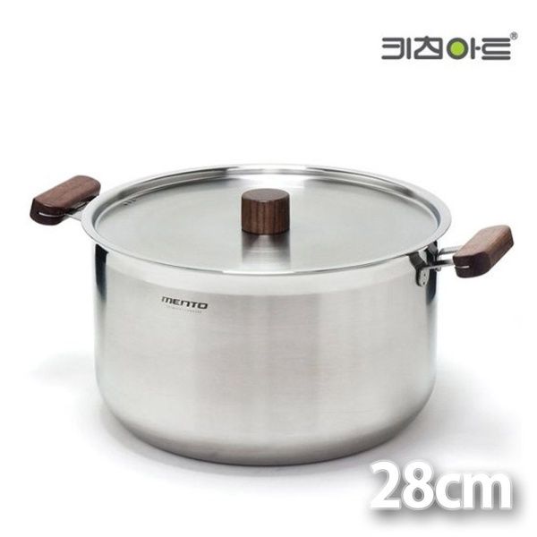 hplusmall 국내산 키친아트 우드손잡이 인덕션겸용 곰솥28cm - 핫트랙스