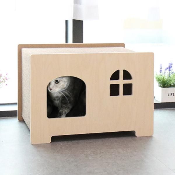 ggoomim eh470-캣지트스크레쳐숨숨집_심플우드 - 핫트랙스