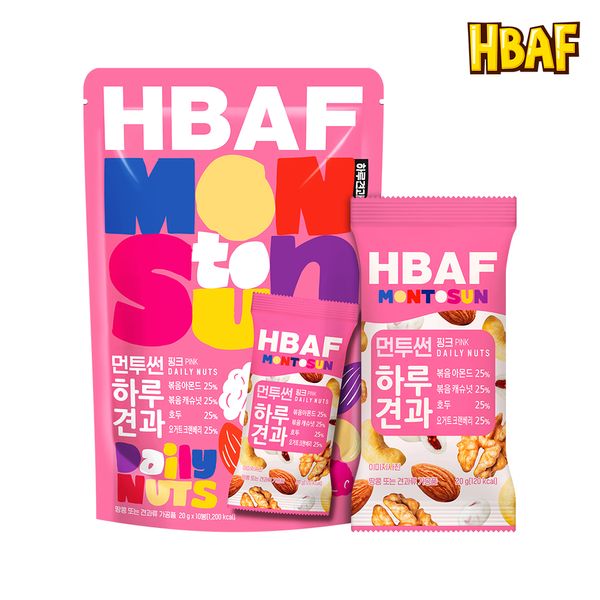 HBAF HBAF 바프 먼투썬 하루견과 핑크 (20G X 10EA) - 핫트랙스
