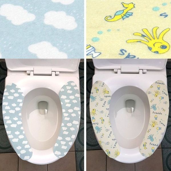 hplusmall 변기시트 2P 화장실 양변기커버 붙이는패드 세탁가능 - 핫트랙스