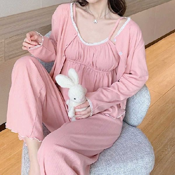 hplusmall 여름 여자 실내복 시원한 나시 가디건 데일리 세트[WA - 핫트랙스