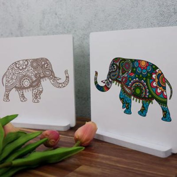 ggoomim ce521-스탠드액자2P_젠탱글코끼리03 - 핫트랙스