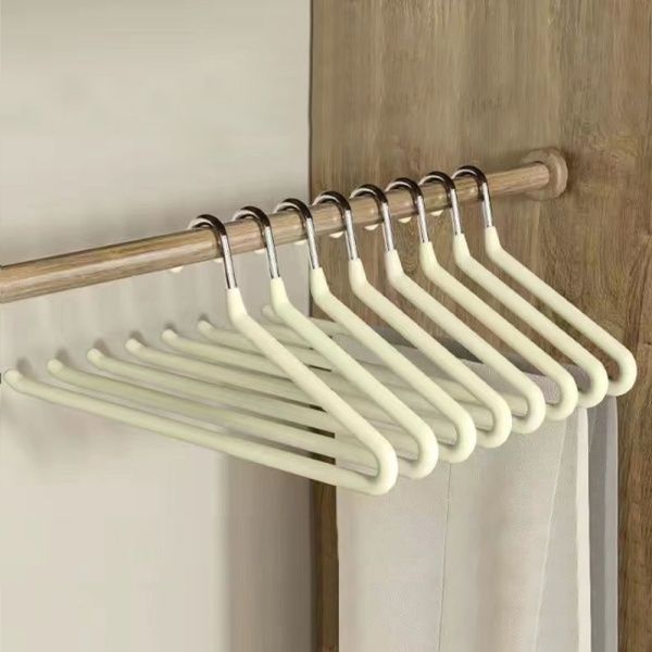 shoppingplan 제트 논슬립 바지걸이 10p세트 아이보리 코팅 옷걸이 - 핫트랙스