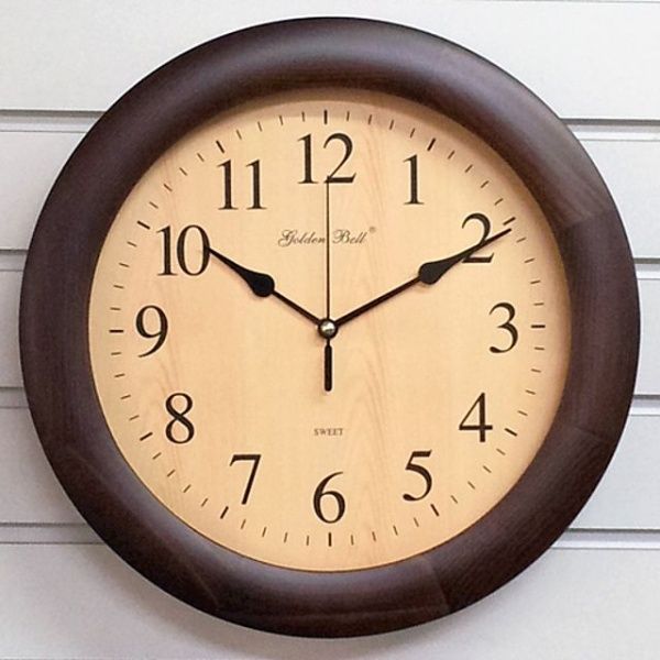 hplusmall GB4745 무소음 원목 벽시계 32cm 월넛 제조한국 - 핫트랙스