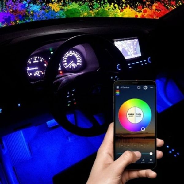 hplusmall 12V용 RGB 무선 블루투스 컨트롤 LED바 풋등 키트 SET - 핫트랙스