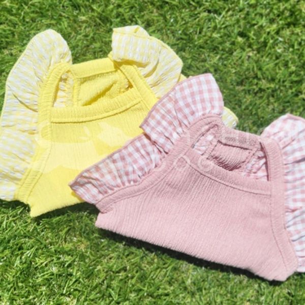 hplusmall 강아지 플리츠 크롭 티셔츠 2XL 1P 애견 여름 프릴옷[ - 핫트랙스