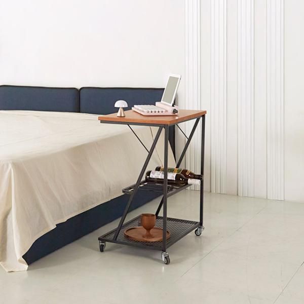 HITGAGU A6246 원목 사이드 테이블 바퀴형 400 2colors - 핫트랙스