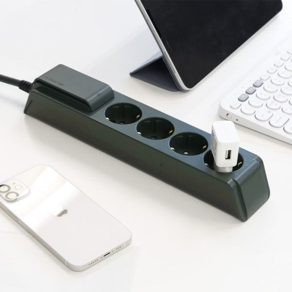 ijung 아이정 4구 고용량 멀티탭 3M 그레이 그린 - 핫트랙스