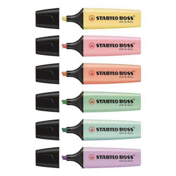 hplusmall 스타빌로 보스 파스텔 형광펜 10자루(W25B421) - 핫트랙스