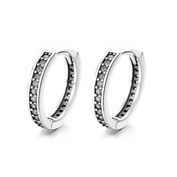 SIVER MOON 실버문925 실버925귀걸이 화이트트윙클E017 원터치 - 핫트랙스