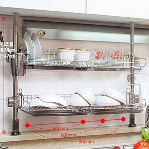 hplusmall 선반 기둥씽크 400mm 2단 (골드) 누구나 간단한 클램 - 핫트랙스