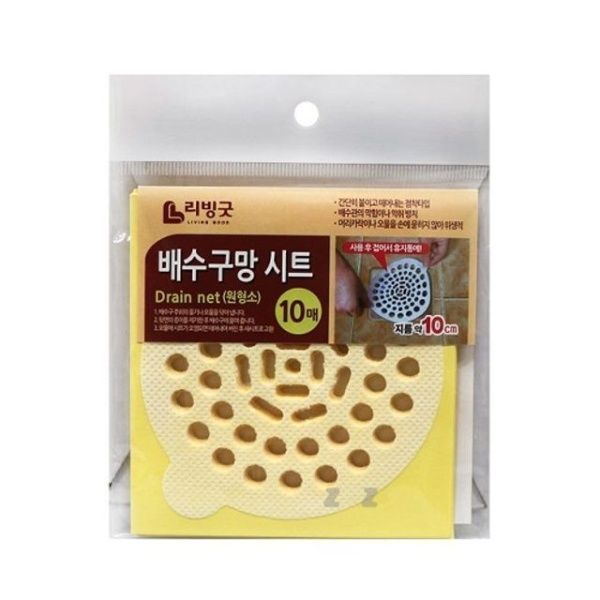 hplusmall 원형 배수구망 시트-소(지름 약10cm) 10매입 부직포[W - 핫트랙스