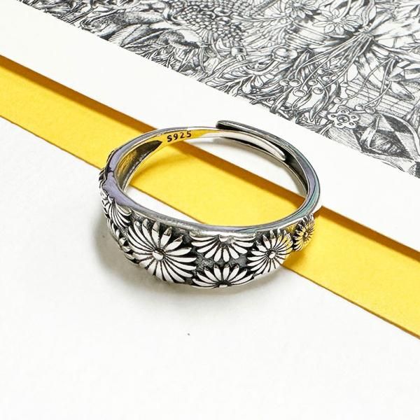 SIVER MOON 실버문925 순은반지 찬란한 풍요해바라기R401 오픈링 - 핫트랙스