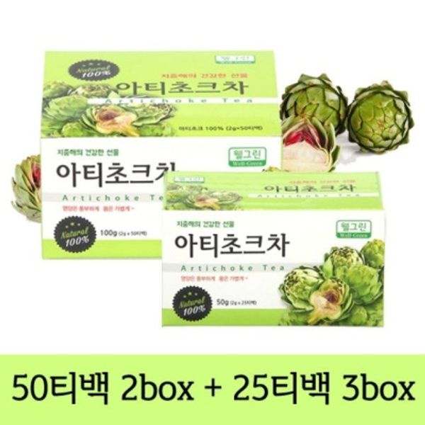 hplusmall (웰그린) 아티초크차50티백2box+25티백3box - 핫트랙스