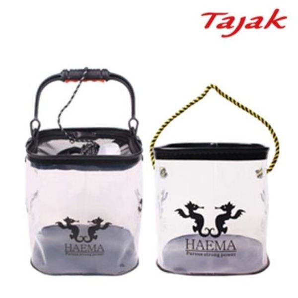 hplusmall 해마 EVA접이식 투명두레박 21CM 끈 클린 낚시밑밥통 - 핫트랙스