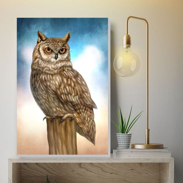 hplusmall 2.진파랑베이지바탕 부엉이_2741캔버스(WC0897E) - 핫트랙스