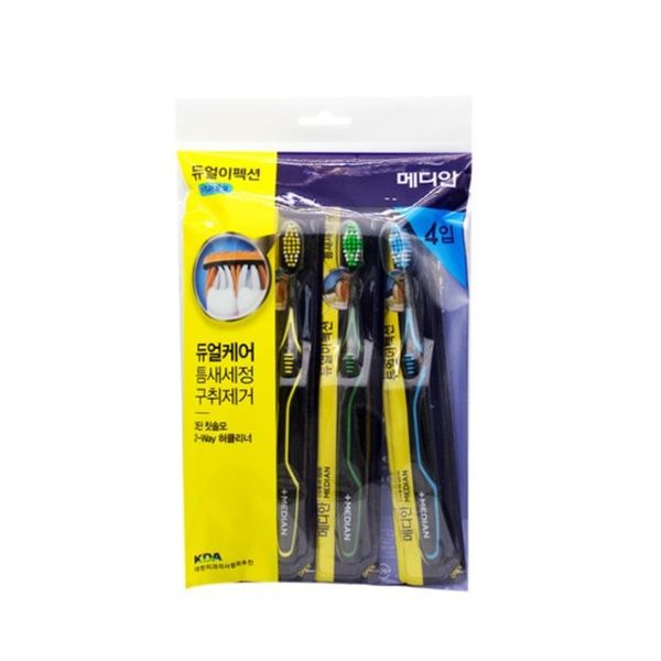 hplusmall BTM 메디안 듀얼 이팩션 칫솔 4입 - 핫트랙스
