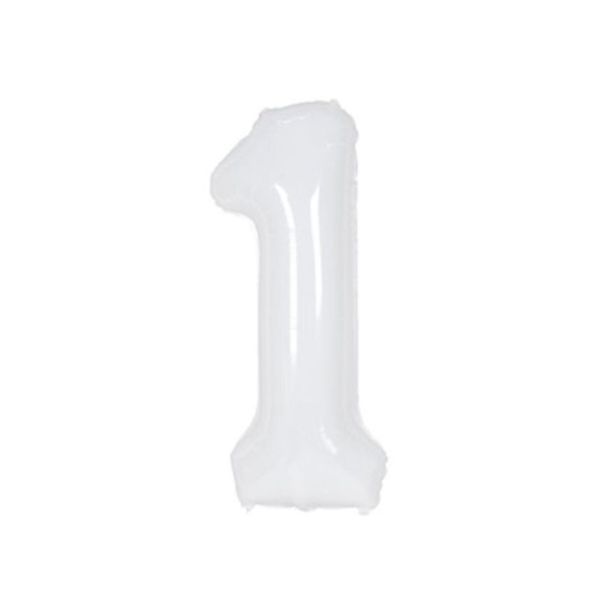 hplusmall PW 숫자은박풍선대화이트1 파티 장식 호일 벌룬 - 핫트랙스