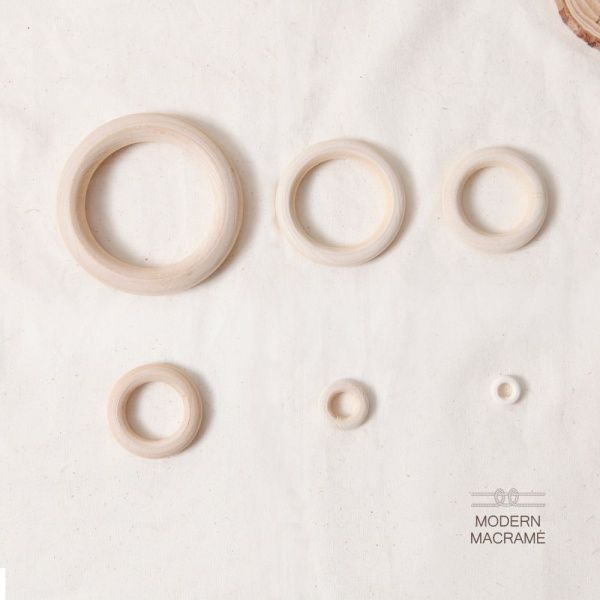 hplusmall 내추럴 나무링 5.5cm 2개세트 마크라메 재료 - 핫트랙스