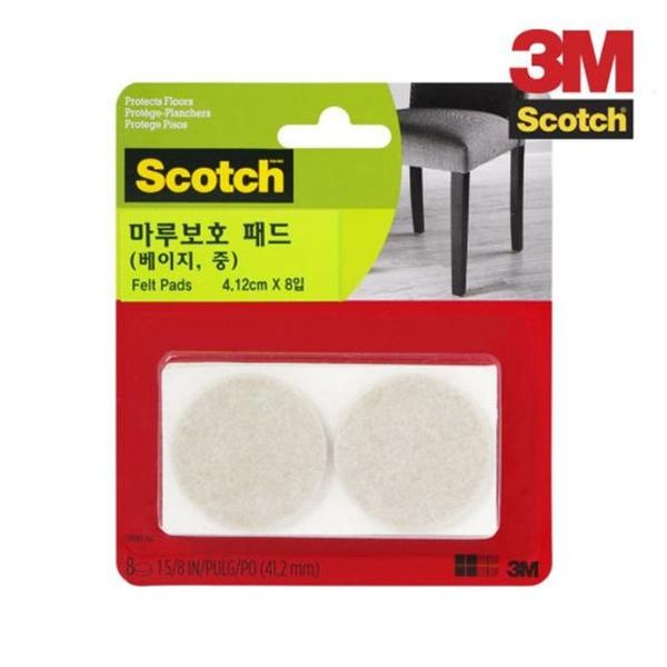 hplusmall 3M 마루보호패드 원형(4.12cm (8입))(WC13E87) - 핫트랙스