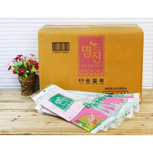 hplusmall (BOX)명진고무장갑(바이리빙 소)핑크_100개입-박스 - 핫트랙스