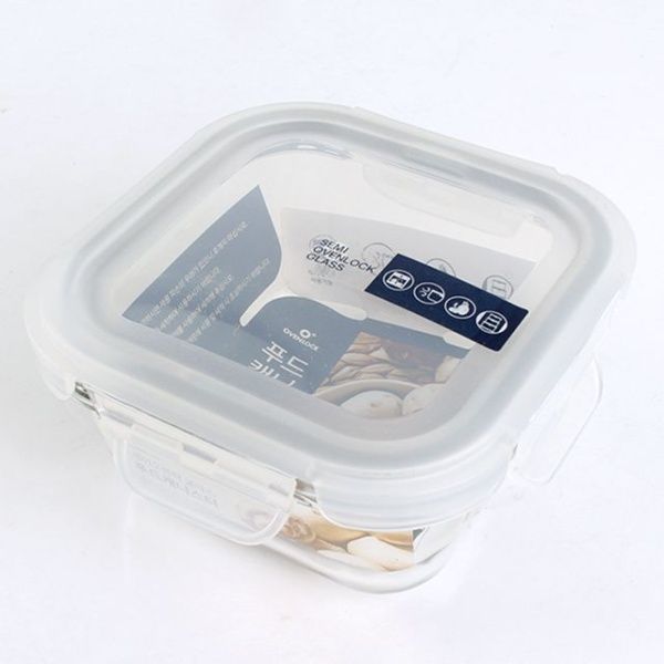 hplusmall 슈마켓 세미 오븐락 글라스 찬통 정사각 1호 320ML[WC - 핫트랙스